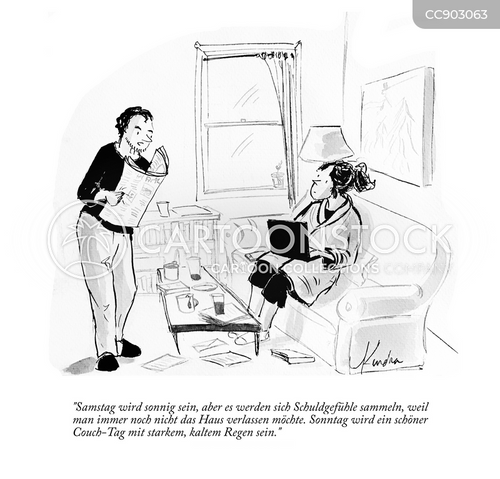 Cartoons und Karikaturen mit Regenwetter