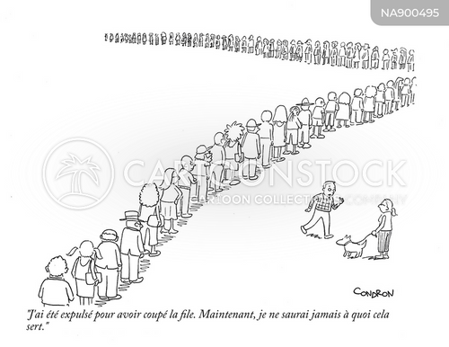 Dessins humoristique et caricaturés avec En Train De Faire La Queue