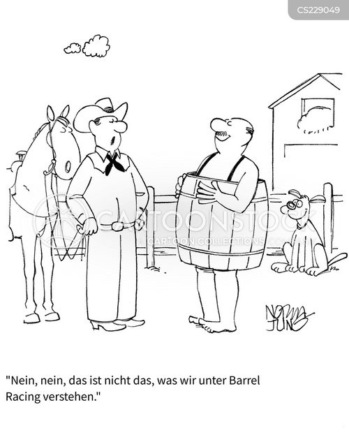 Cartoons und Karikaturen mit Pferderennen