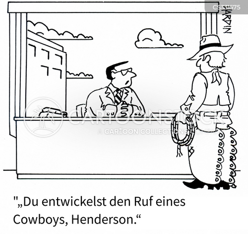 Cartoons und Karikaturen mit Cowboy-outfit