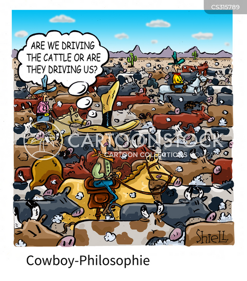Cartoons und Karikaturen mit Cowboy-enthusiast