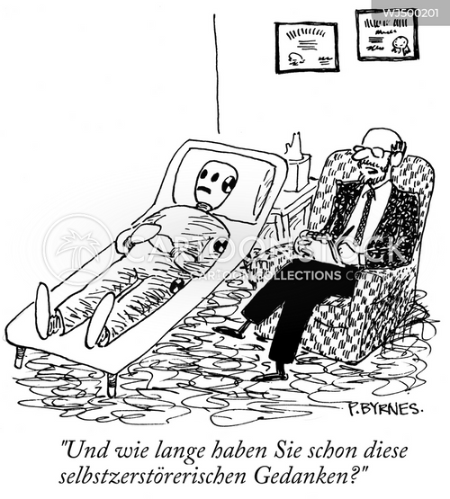 Cartoons und Karikaturen mit Depressionen