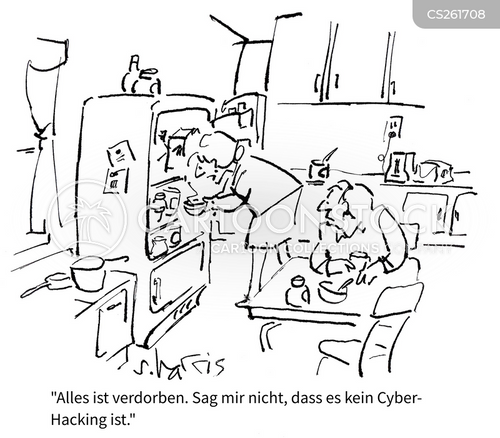 Cartoons und Karikaturen mit Cyberhacking