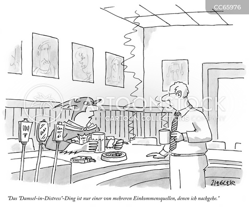 Cartoons und Karikaturen mit Damsel-in-distress