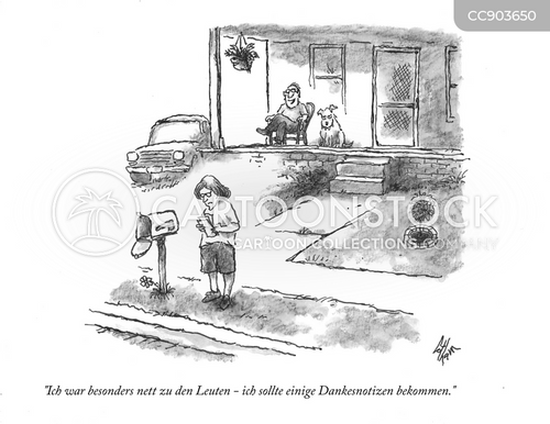 Cartoons und Karikaturen mit Dank