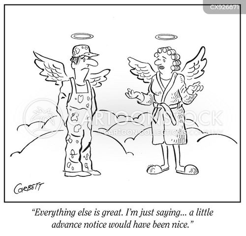 Arriving At Heaven Cartoons and Comics - funny pictures from CartoonStock