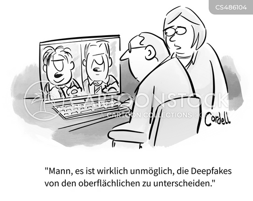 Cartoons und Karikaturen mit Deep-fakes