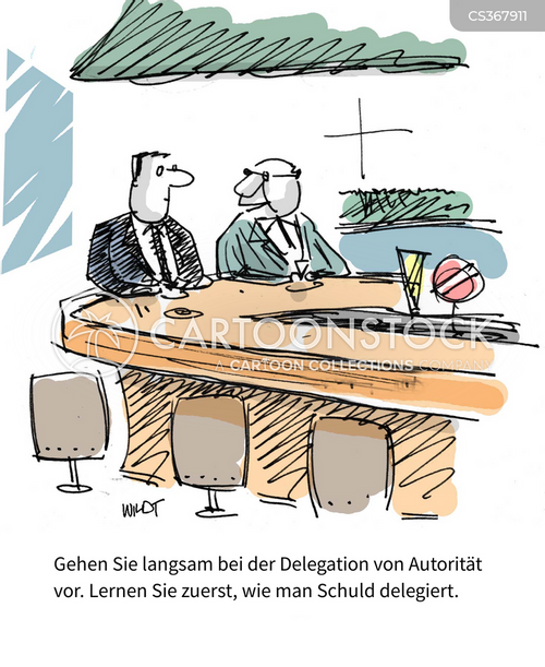 Cartoons und Karikaturen mit Delegieren