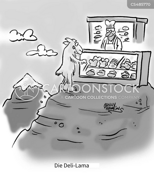 Cartoons und Karikaturen mit Deli-theke