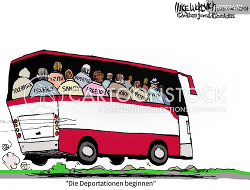 Cartoons und Karikaturen mit Deportationen