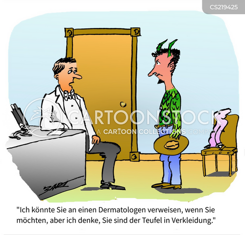 Cartoons und Karikaturen mit Dermatologiespezialist