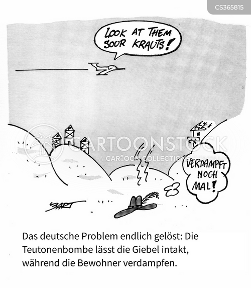 Cartoons und Karikaturen mit Deutsche Bomber