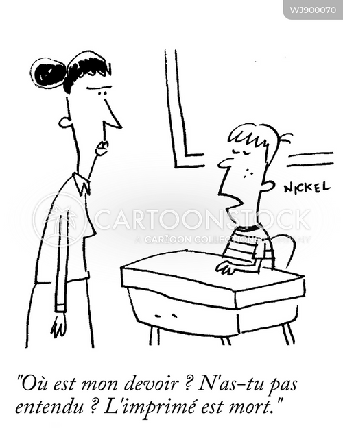 Dessins humoristique et caricaturés avec Devoir