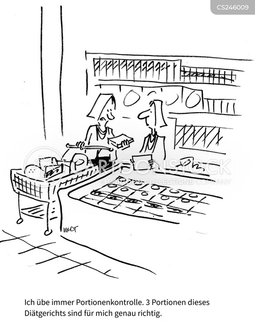 Cartoons und Karikaturen mit Portions
