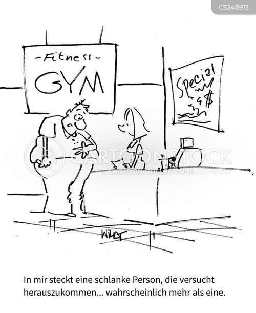 Cartoons und Karikaturen mit Dünne Person