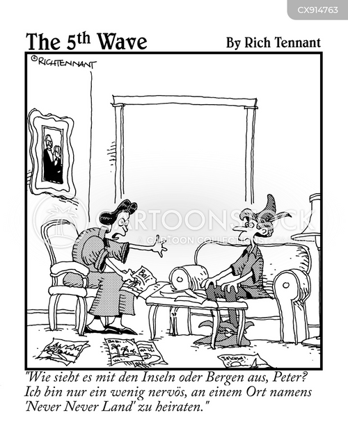 Cartoons und Karikaturen mit Abenteuerhochzeit
