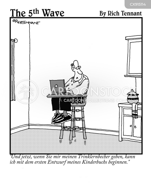 Cartoons und Karikaturen mit Hochstuhl