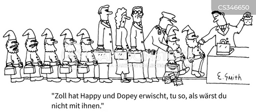 Cartoons und Karikaturen mit Zoll