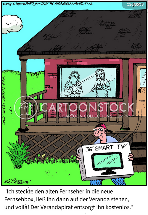Cartoons und Karikaturen mit Neuer Fernseher
