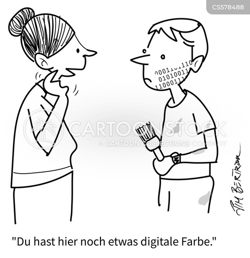 Cartoons und Karikaturen mit Digitaler Code