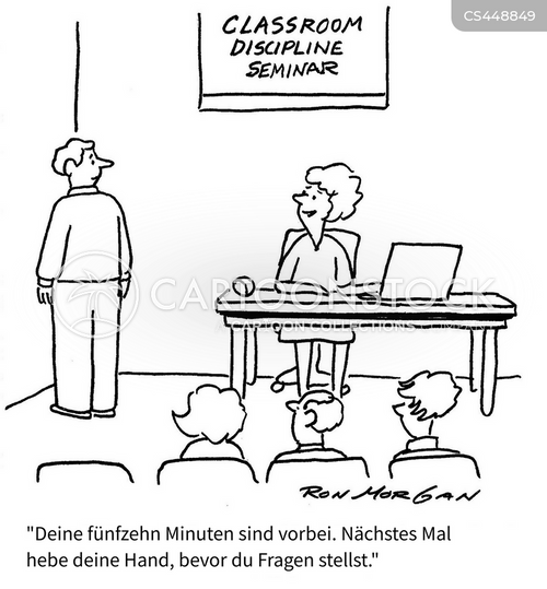 Cartoons und Karikaturen mit Klassenraumdisziplin