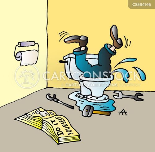 Broken Toilet Cartoons and Comics - funny pictures from CartoonStock