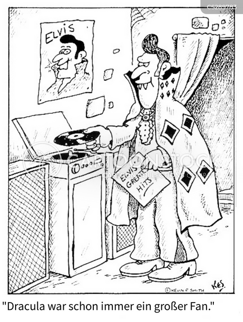 Cartoons und Karikaturen mit Elvis-fan