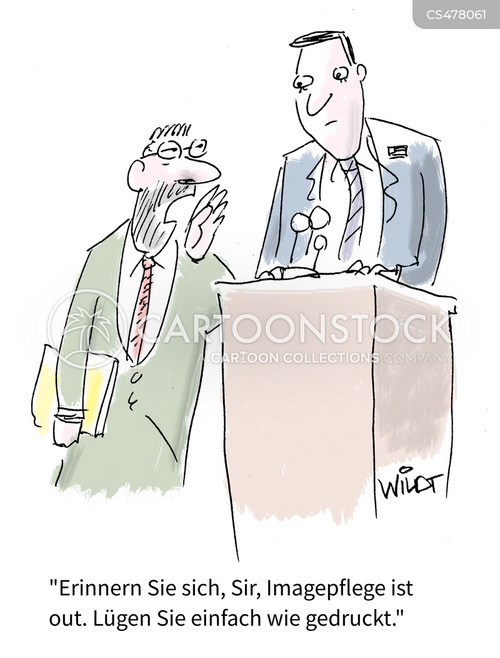 Cartoons und Karikaturen mit Spin-doctoring