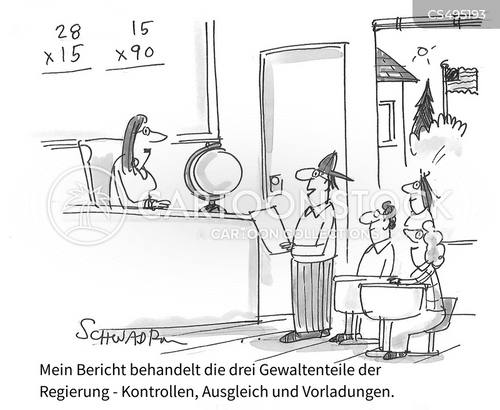 Cartoons und Karikaturen mit Drei Gewaltenteile Der Regierung