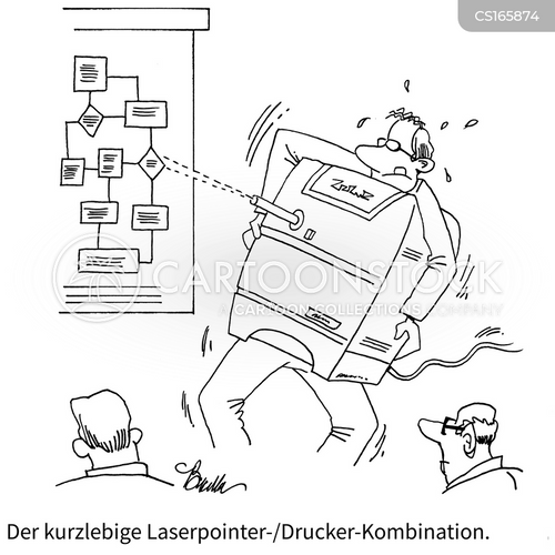 Cartoons und Karikaturen mit Drucker