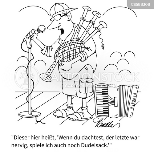 Cartoons und Karikaturen mit Dudelsack