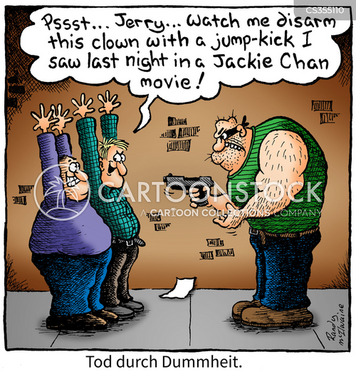 Cartoons und Karikaturen mit Dummheit