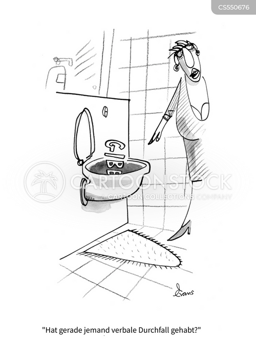 Cartoons und Karikaturen mit Durchfall