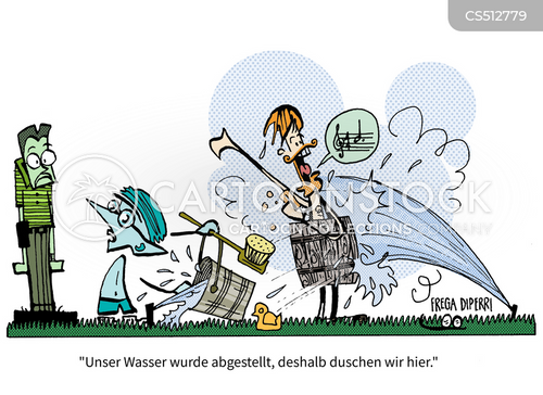Cartoons und Karikaturen mit Duscht