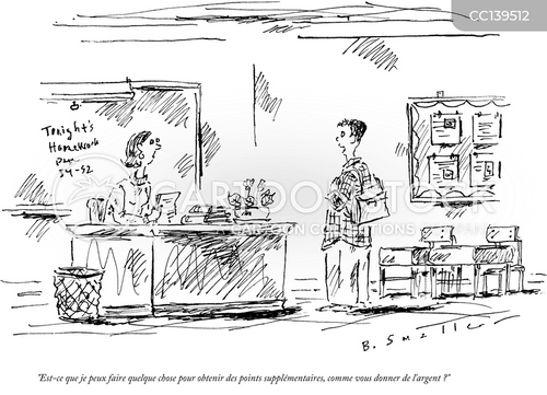 Dessins humoristique et caricaturés avec Participation En Classe