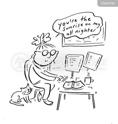 All Nighter Cartoons and Comics - funny pictures from CartoonStock