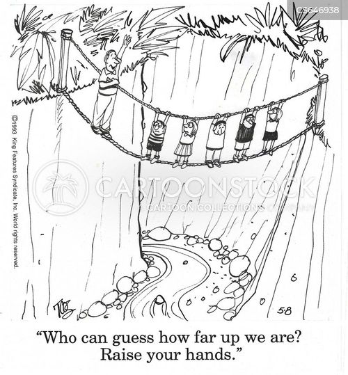 Suspension Bridge Cartoons and Comics - funny pictures from CartoonStock