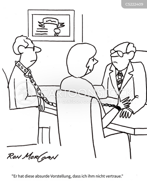 Cartoons und Karikaturen mit Handschellen