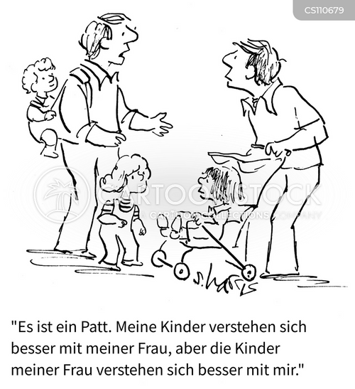 Cartoons und Karikaturen mit Patchwork-familie