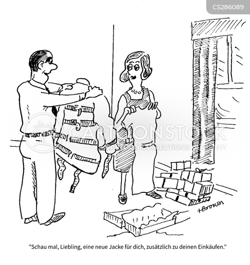 Cartoons und Karikaturen mit Zwangsjacke