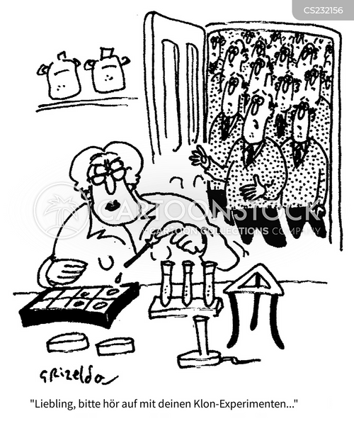 Cartoons und Karikaturen mit Klon-experimente