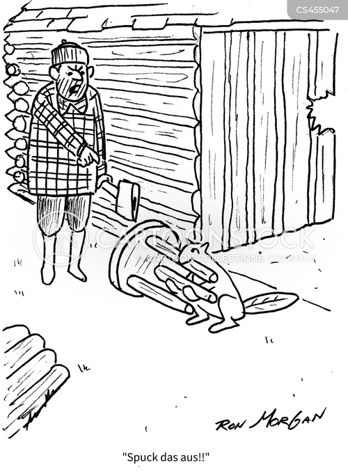 Cartoons und Karikaturen mit Holzplatz