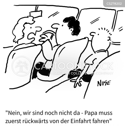 Cartoons und Karikaturen mit Autofahren Mit Kindern