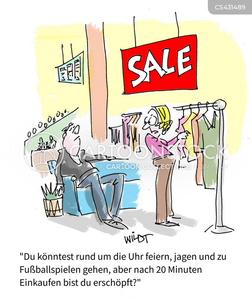 Cartoons und Karikaturen mit Einkaufen
