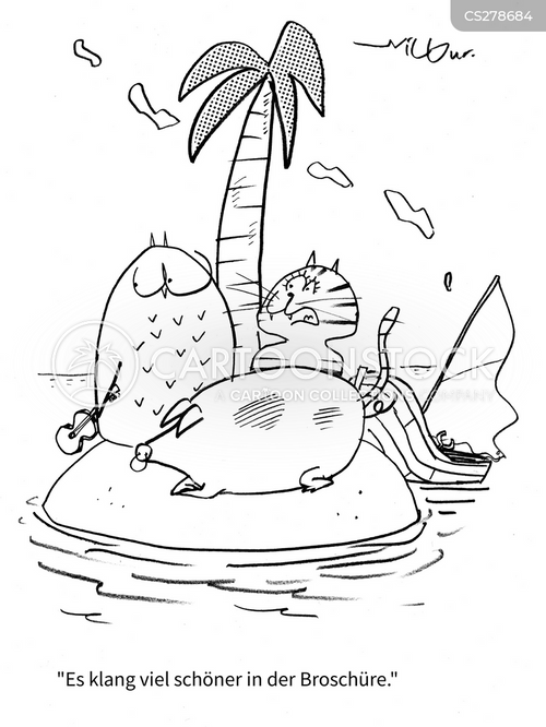 Cartoons und Karikaturen mit Einsame Insel