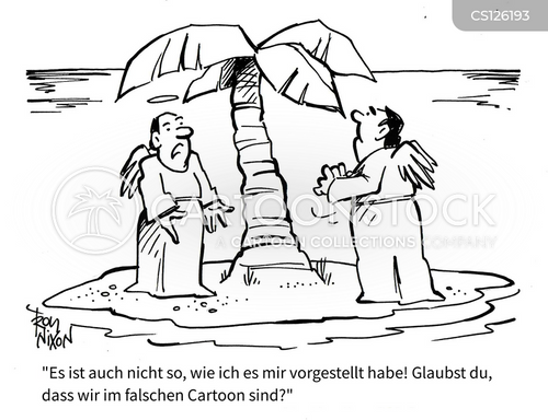 Cartoons und Karikaturen mit Einsame Insel