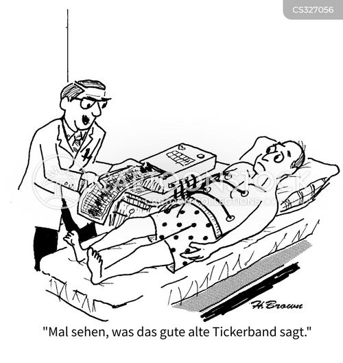Cartoons und Karikaturen mit Ekg-maschine
