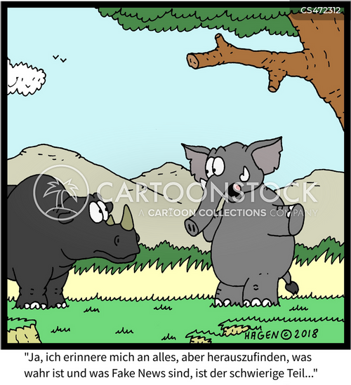 Cartoons und Karikaturen mit Fake-news