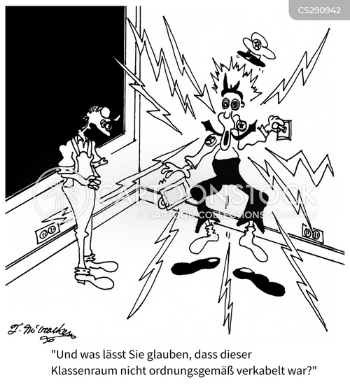 Cartoons und Karikaturen mit Elektriker