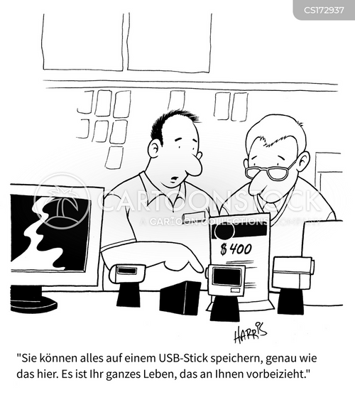 Cartoons und Karikaturen mit Blitz